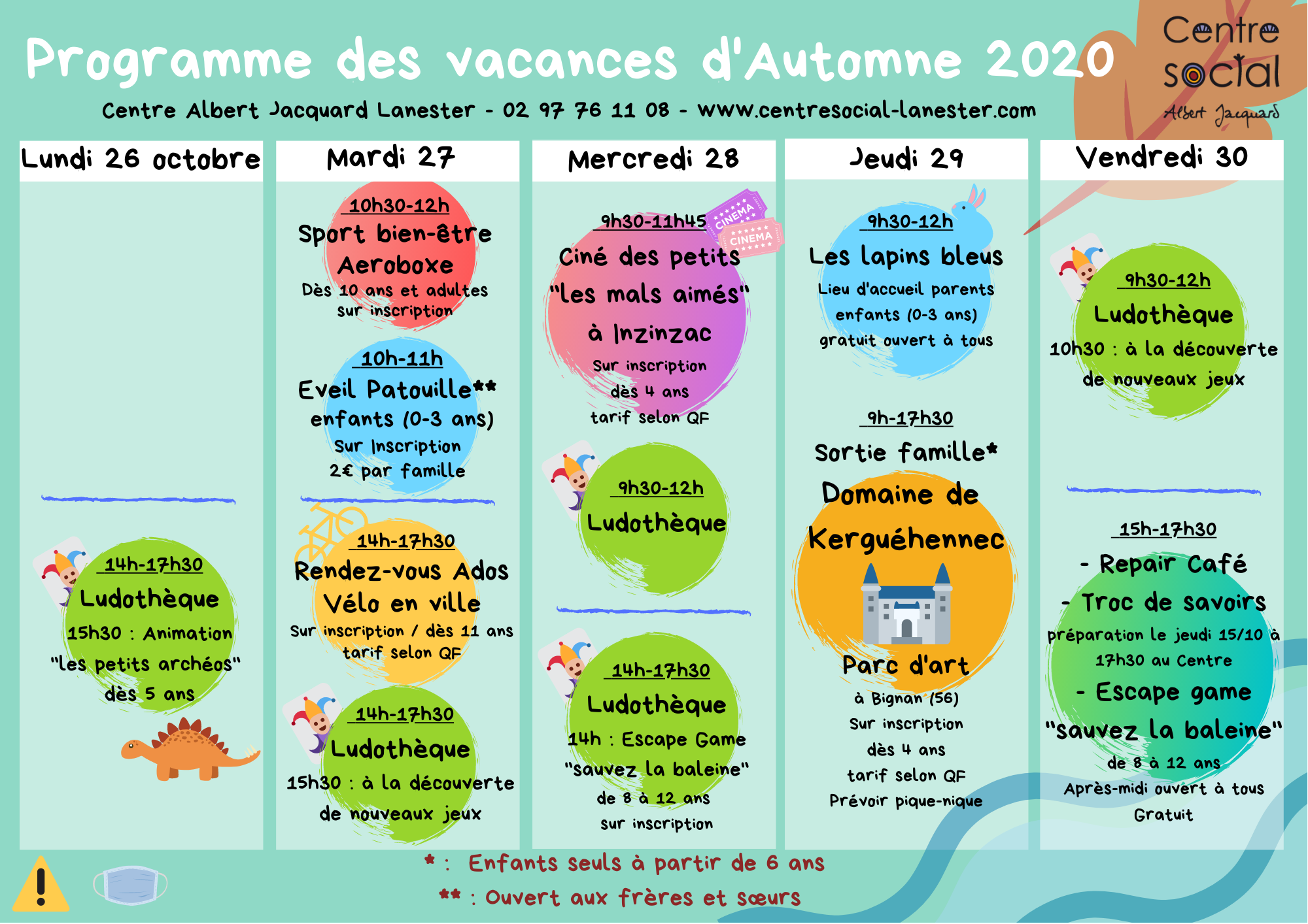 Le programme des vacances d’Automne Le programme des vacances d’Automne